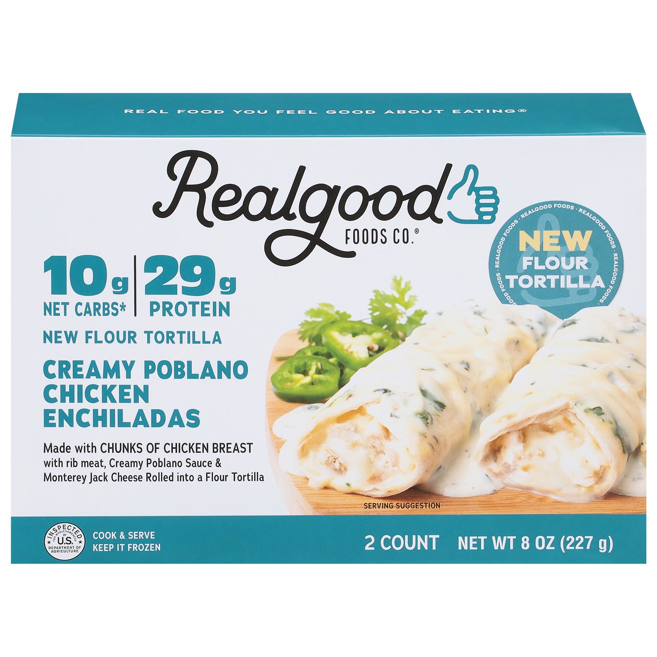 Realgood Foods Co. Creamy Poblano Chicken Enchiladas - Shop Entrees ...
