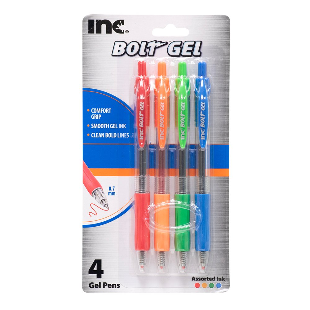 Inc Bolt 0.7mm Retractable Gel Pens - Assorted Ink - Shop Pens at H-E-B