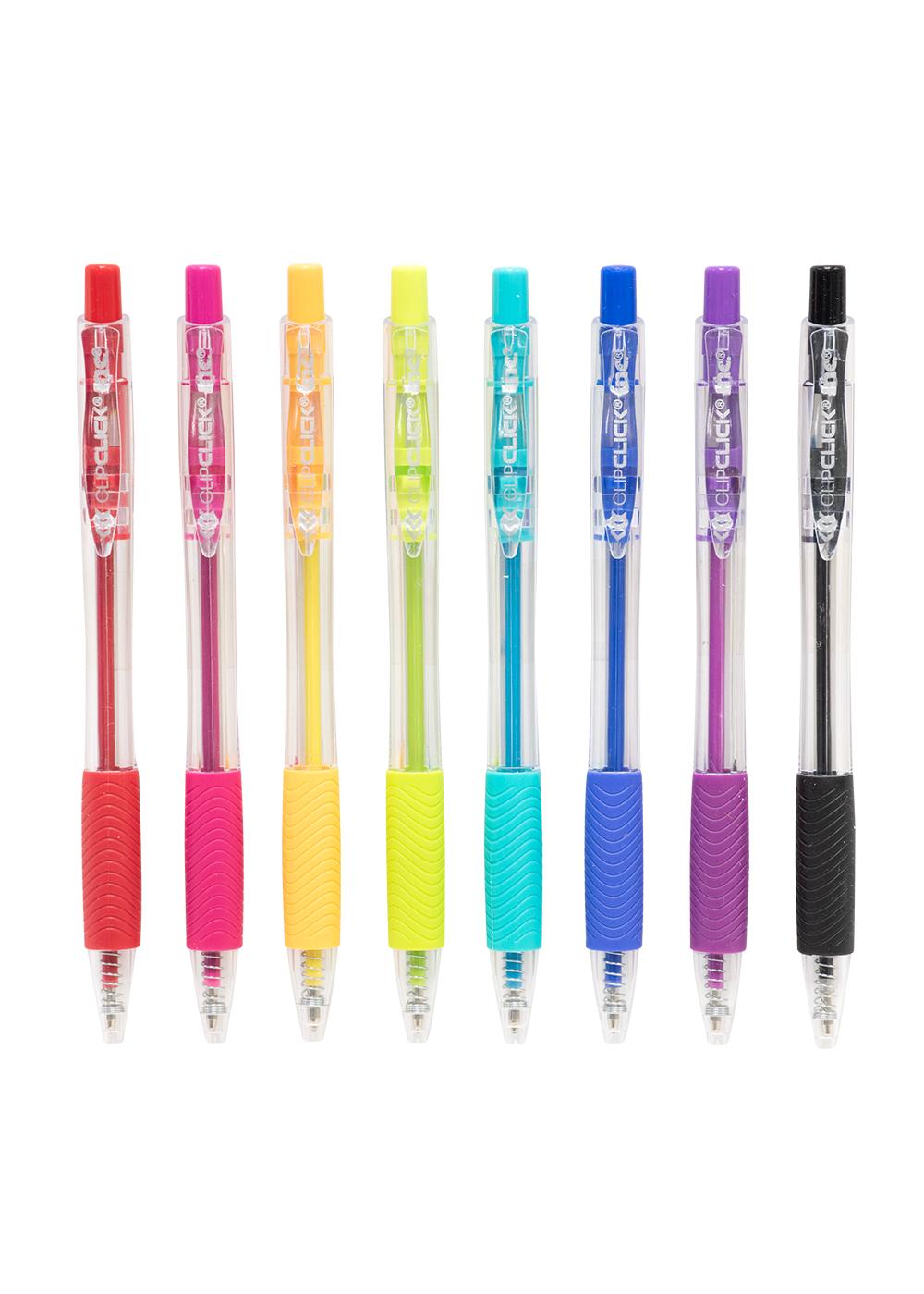 Inc Clip Clicks 1.0mm Retractable Ball Point Pens - Assorted Ink - Shop ...