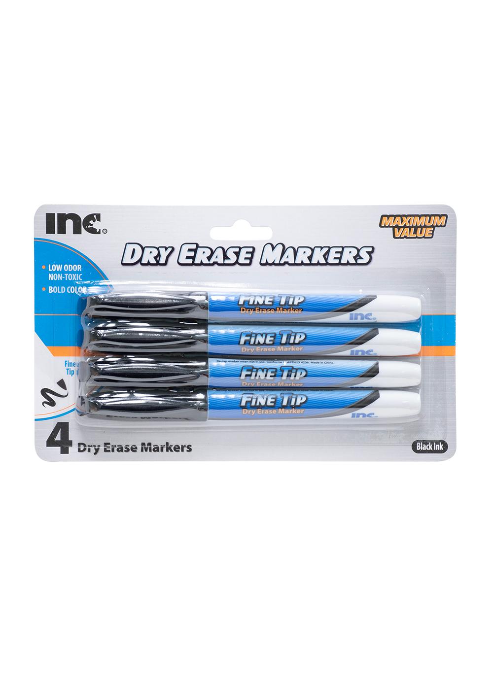 Inc Fine Tip Dry Erase Markers - Black Ink - Shop Highlighters & dry ...