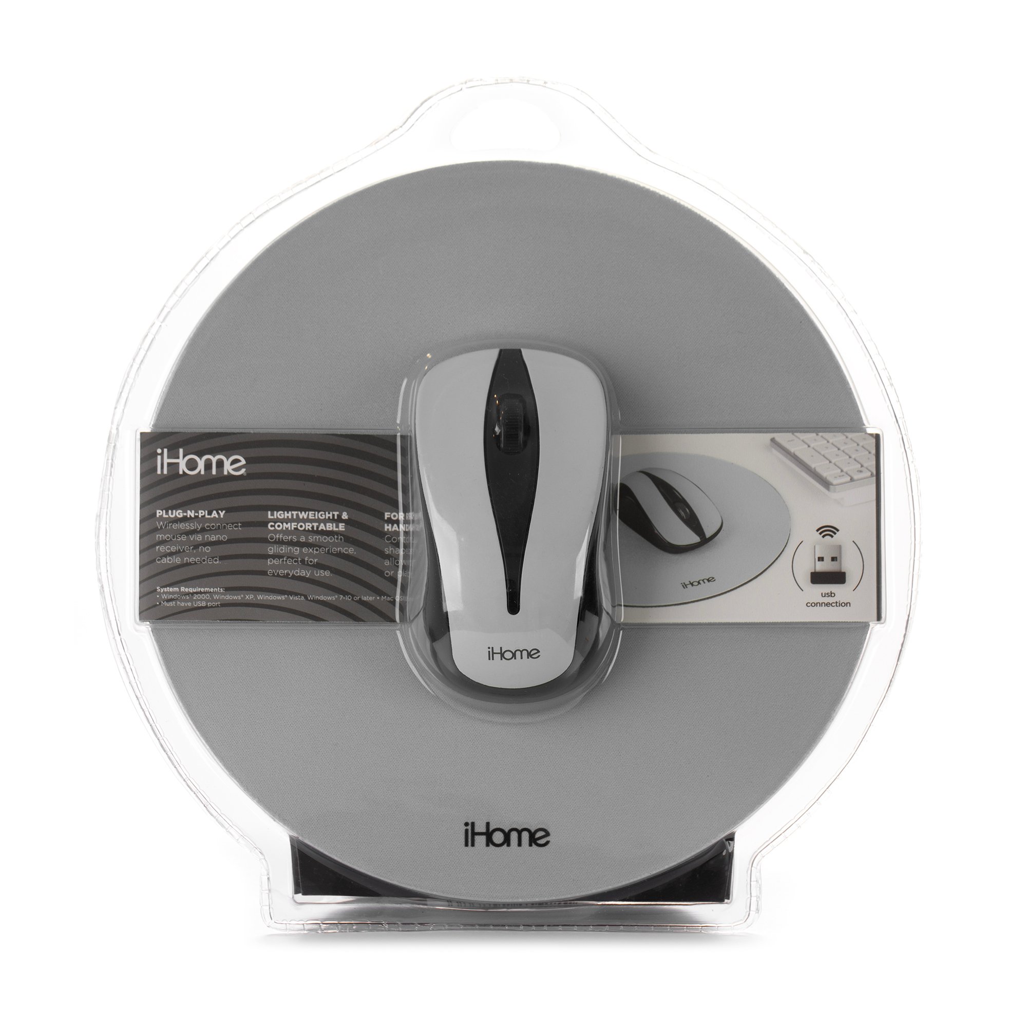 iHome Wireless Mouse & Round Mousepad Bundle - Silver - Shop Keyboards ...