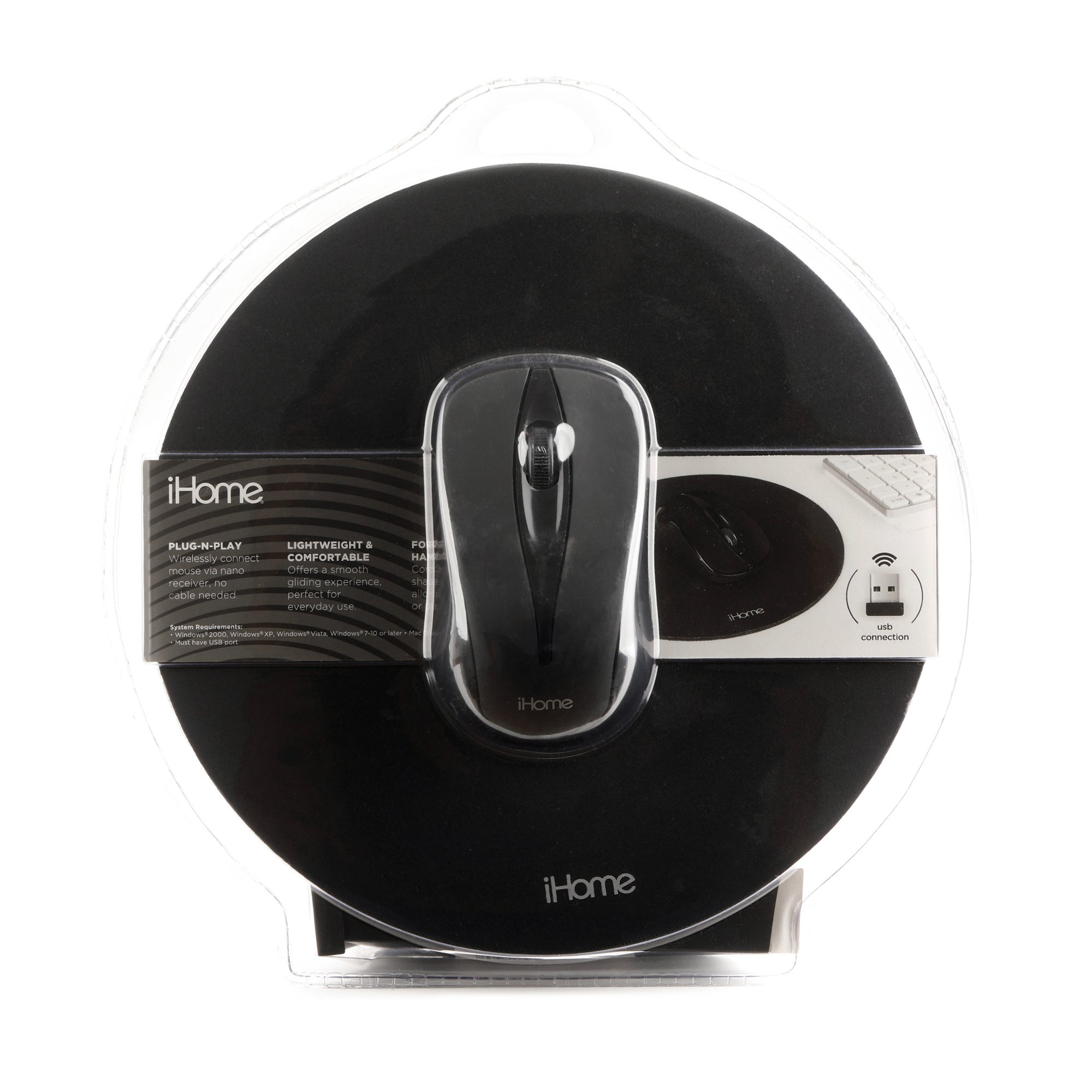 iHome Wireless Mouse & Round Mousepad Bundle - Black - Shop Keyboards ...