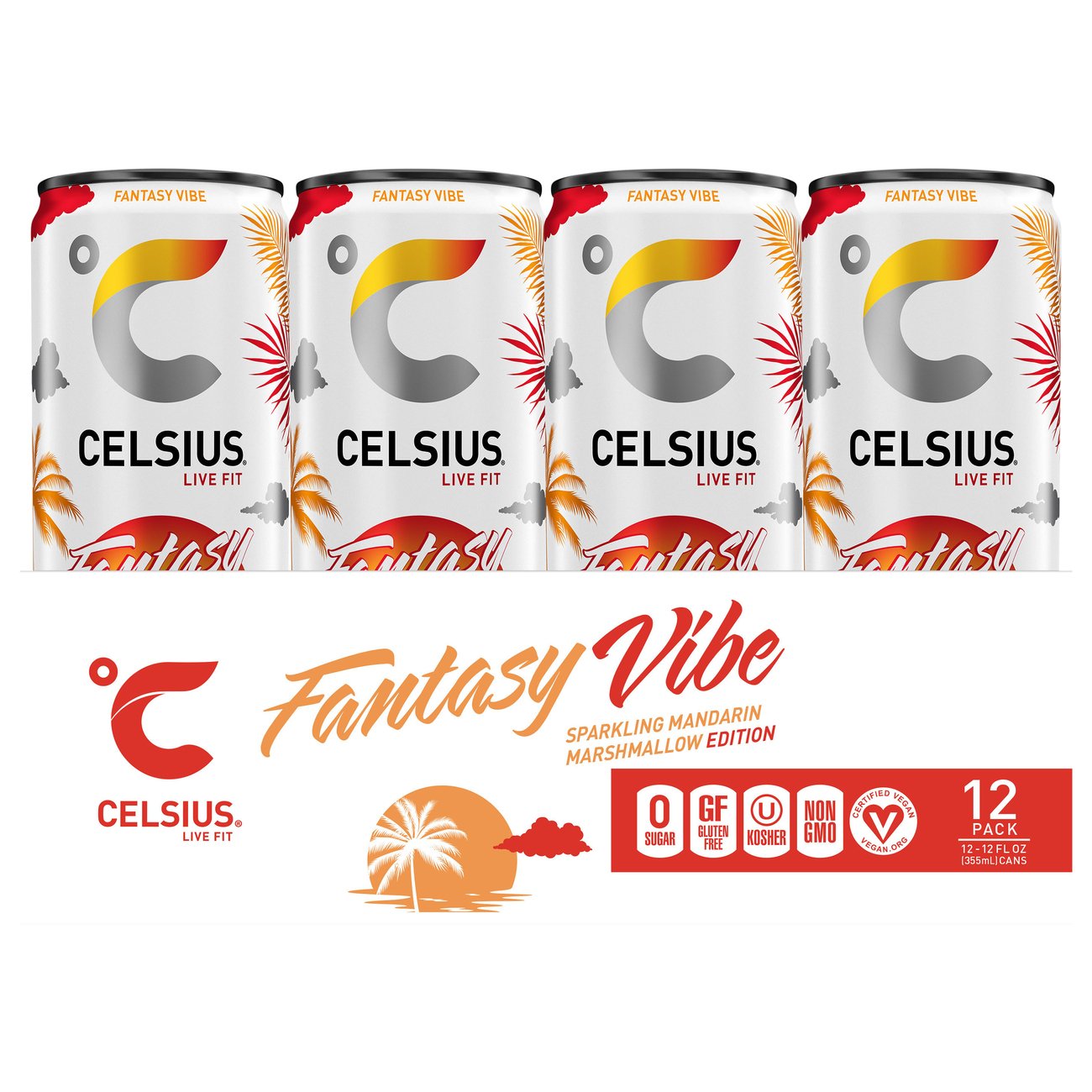 Celsius Sparkling Zero Sugar Energy Drinks 12 pk Cans - Fantasy Vibe ...