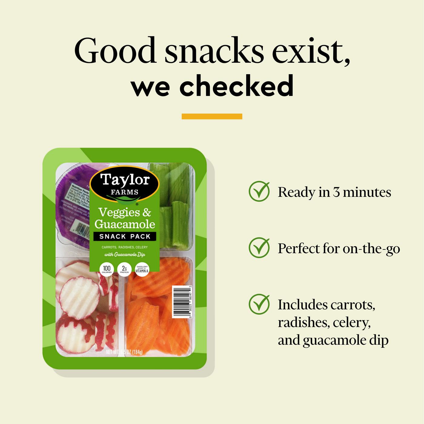 Taylor Farms Veggies & Guacamole Snack Pack - Shop Snack trays at H-E-B