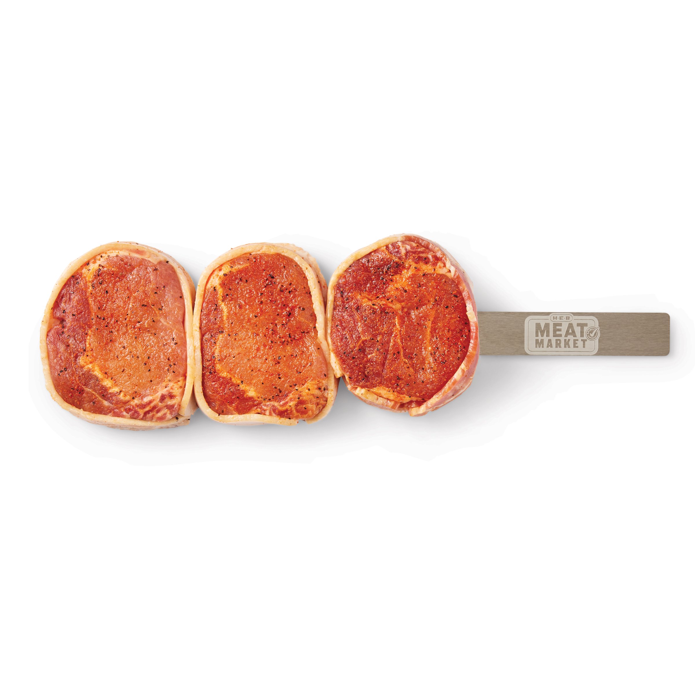 H-E-B Meat Market Bacon-Wrapped Seasoned Ribeye Pork Chops Skewer ...
