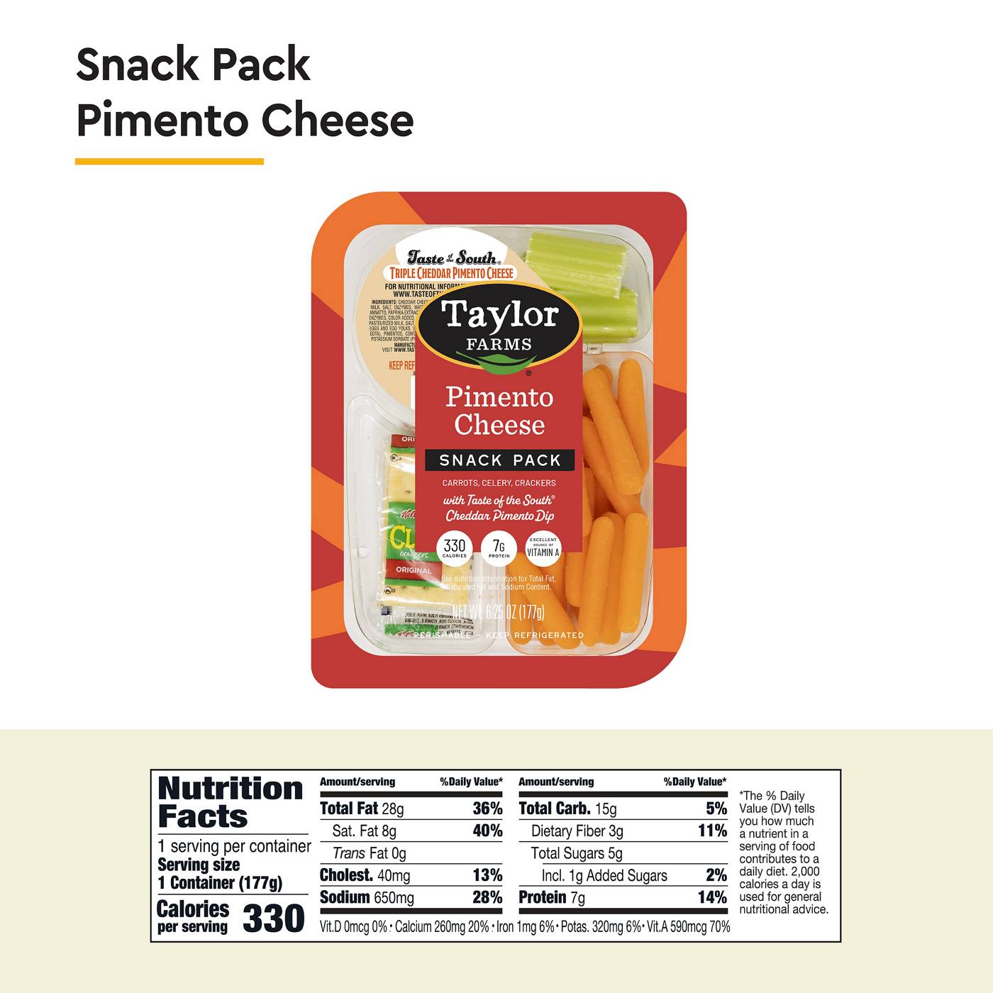 Taylor Farms Pimento Cheese Snack Pack - Shop Snack trays at H-E-B