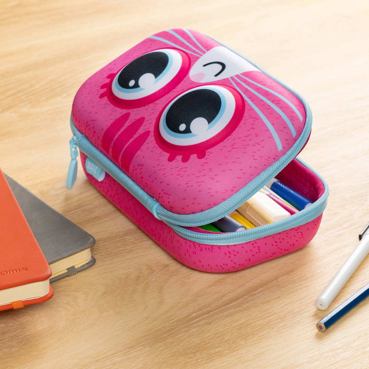 ZIPIT Creature Pencil Box - Pink Cat - Shop Pencil cases at H-E-B