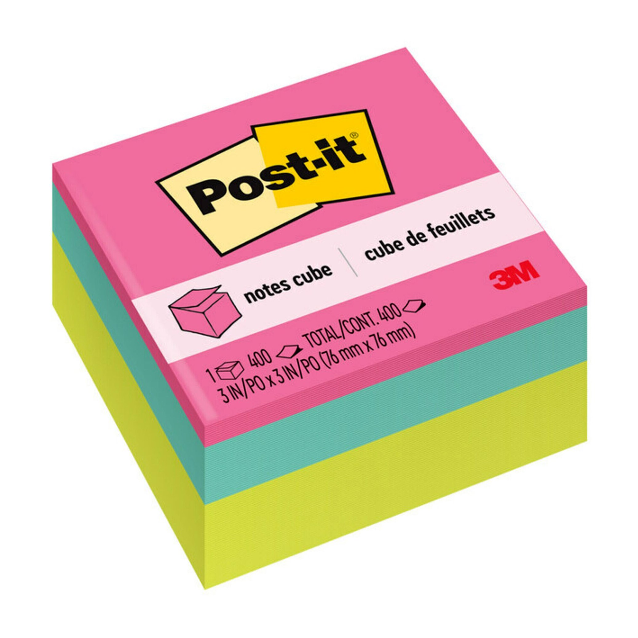 Post-it Sticky Notes Cube - Bright Colors, 400 Ct - Shop Sticky notes ...