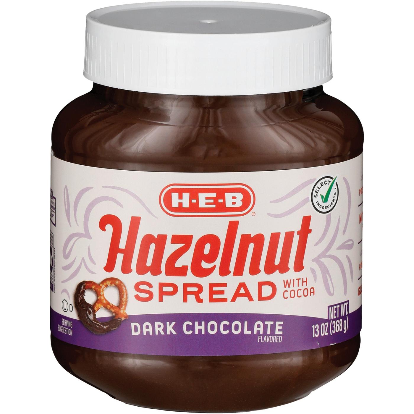 H-E-B Dark Chocolate Hazelnut Spread with Cocoa - Shop Peanut butter at ...
