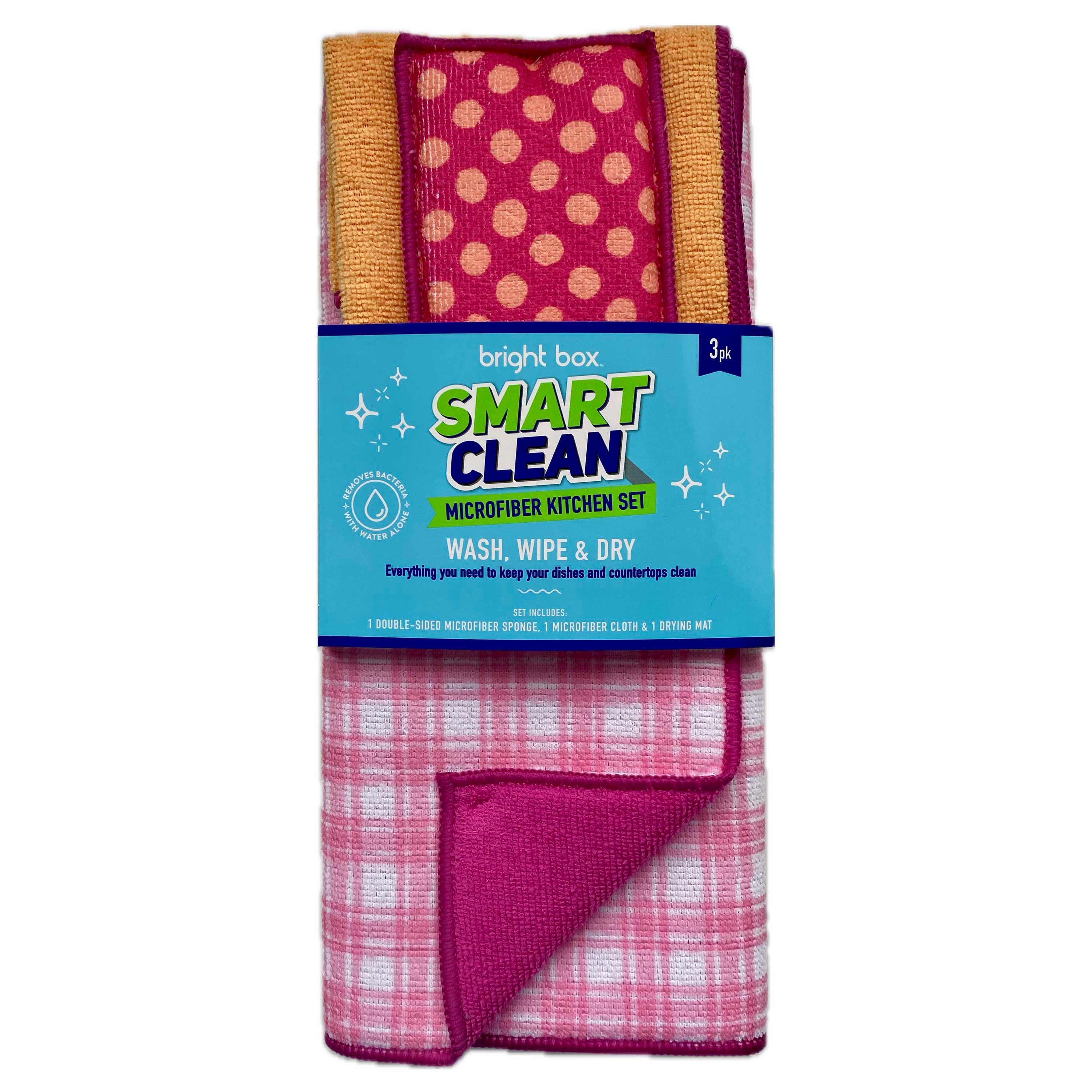Bright Box Smart Clean Microfiber Kitchen Set - Pink - Shop Sponges ...