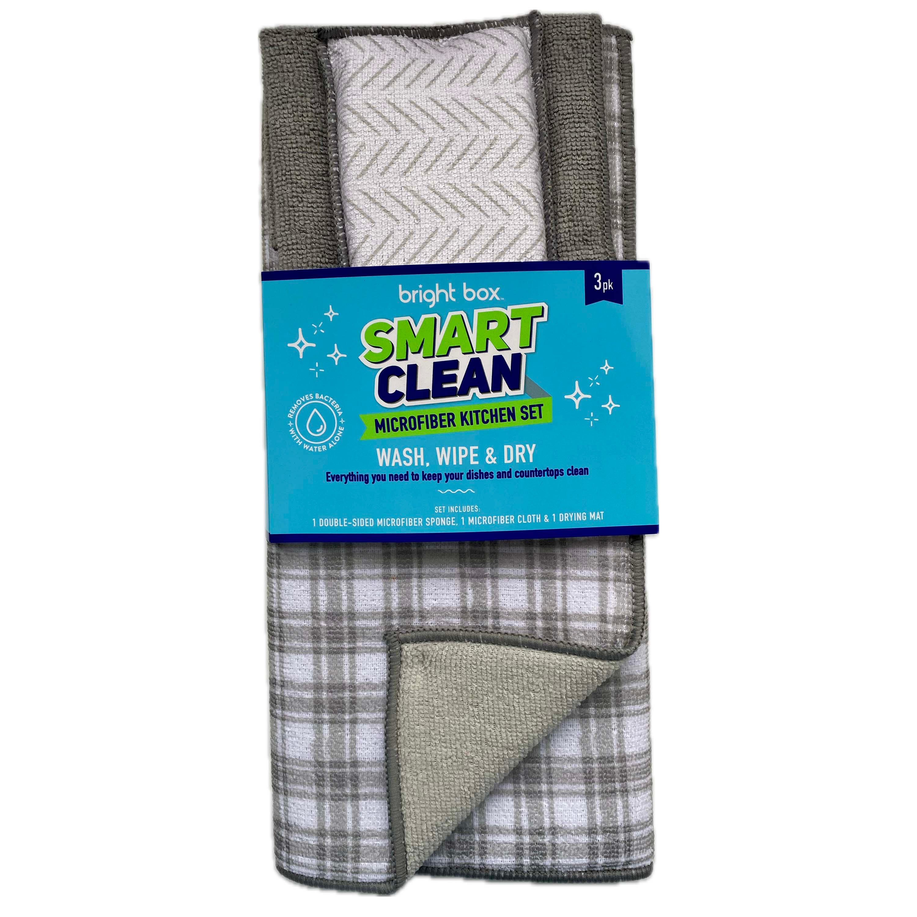 Bright Box Smart Clean Microfiber Kitchen Set - Gray - Shop Sponges ...