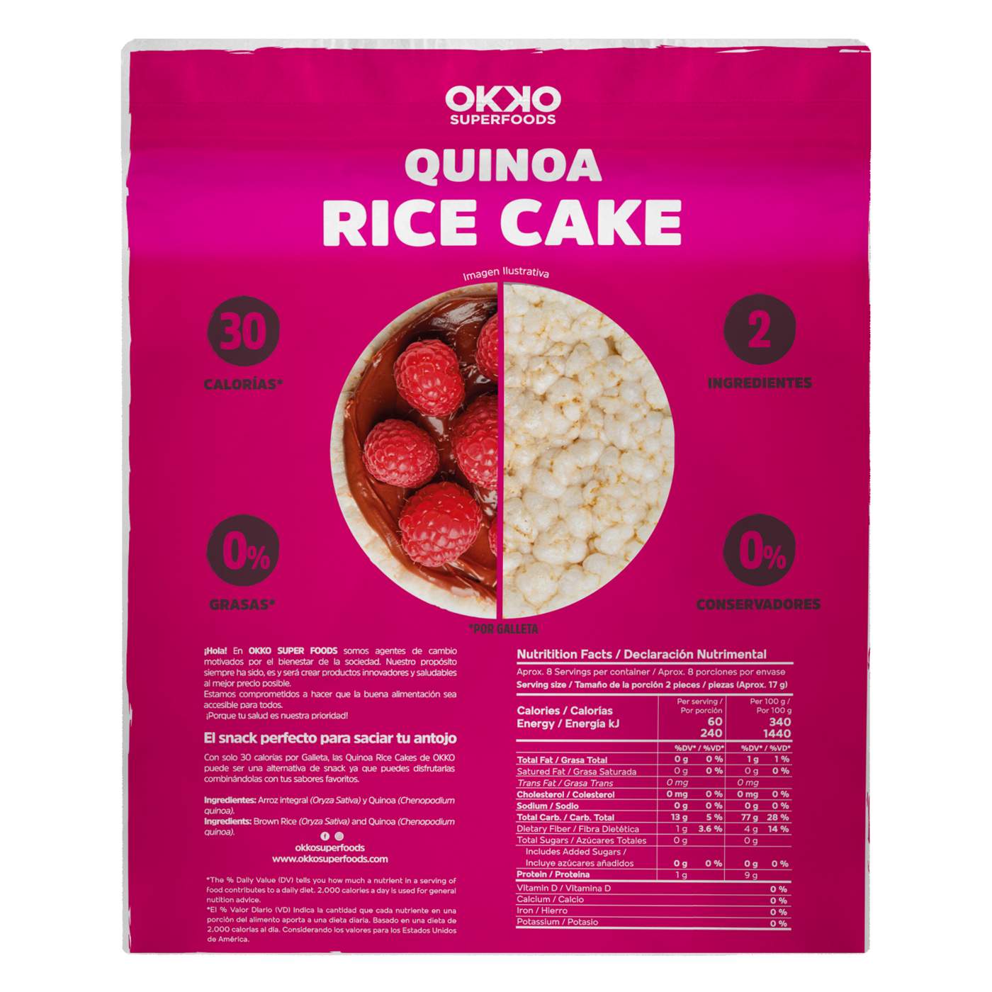 OKKO Super Foods Quinoa Rice Cakes - Shop Rice cakes at H-E-B