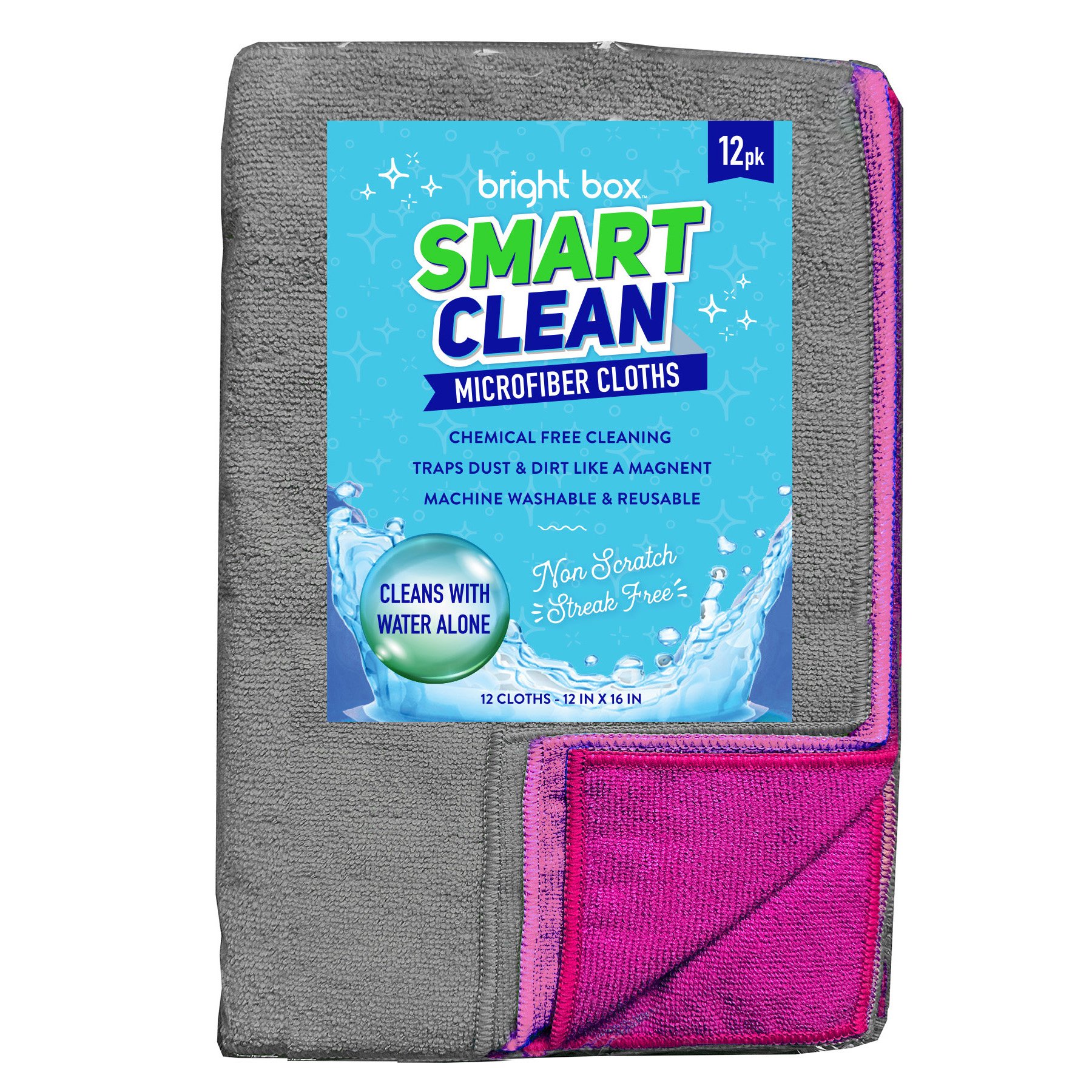 Bright Box Smart Clean Microfiber Cloths - Pink, 12 Pk - Shop Cleaning ...
