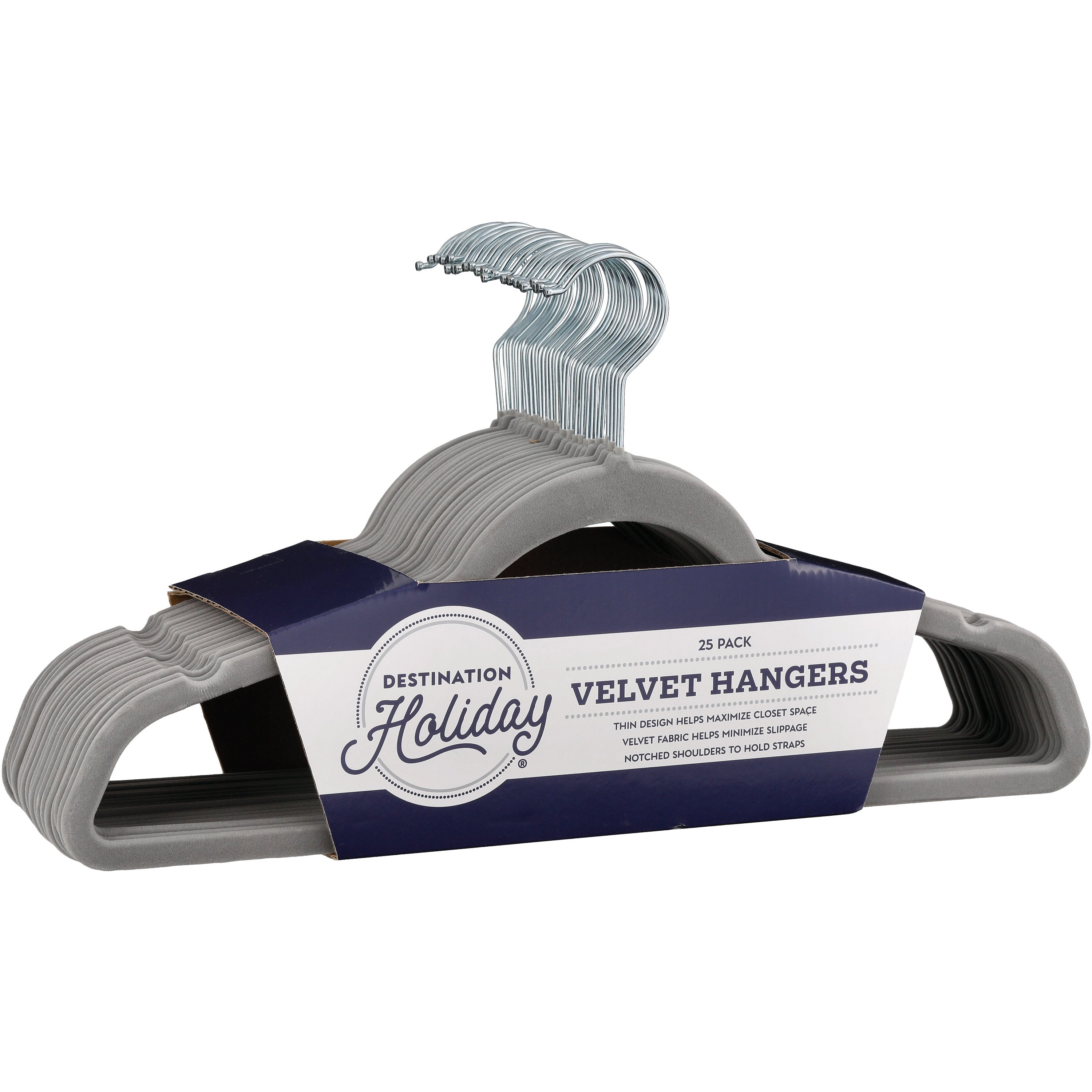 Destination Holiday Notched Velvet Hangers - Gray - Shop Hangers at H-E-B