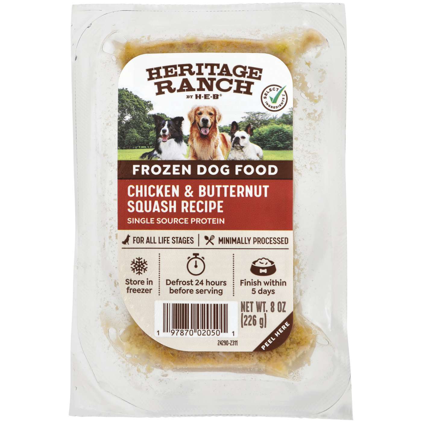 Heritage Ranch by H-E-B Frozen Dog Food - Chicken & Butternut Squash ...