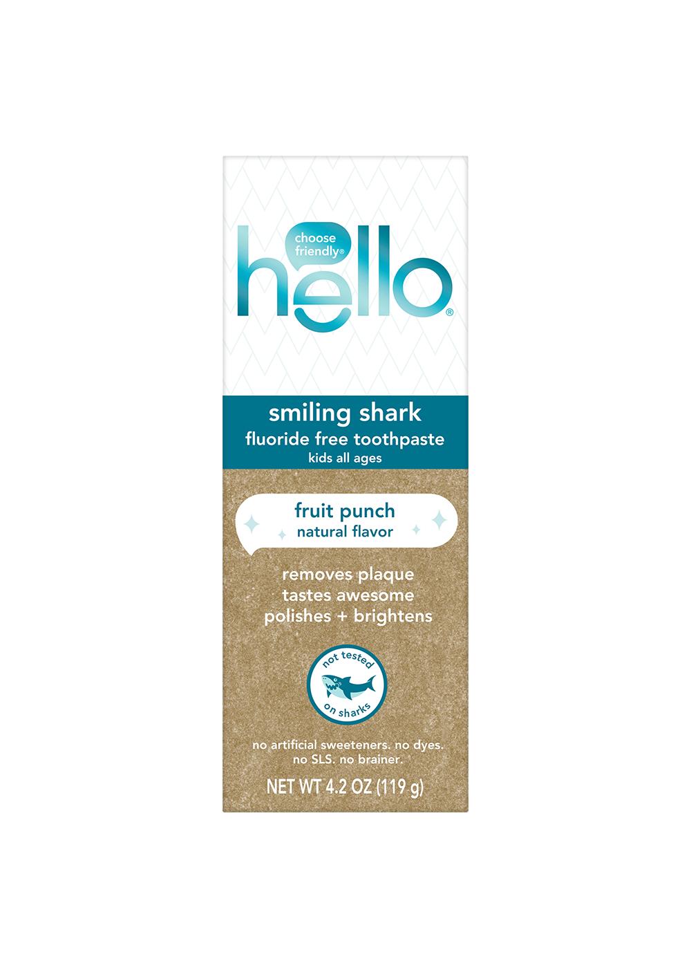 hello Smiling Shark Fluoride Free Toothpaste - Fruit Punch - Shop ...