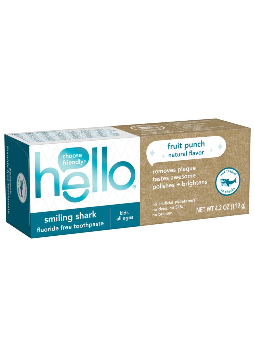 hello Smiling Shark Fluoride Free Toothpaste - Fruit Punch - Shop ...
