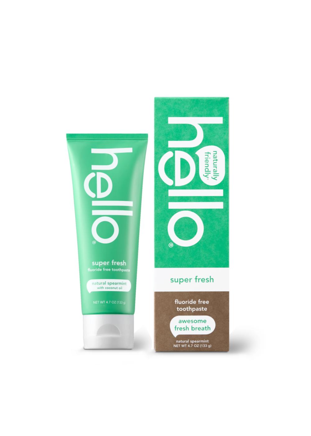 hello Super Fresh Fluoride Free Toothpaste - Natural Spearmint - Shop ...