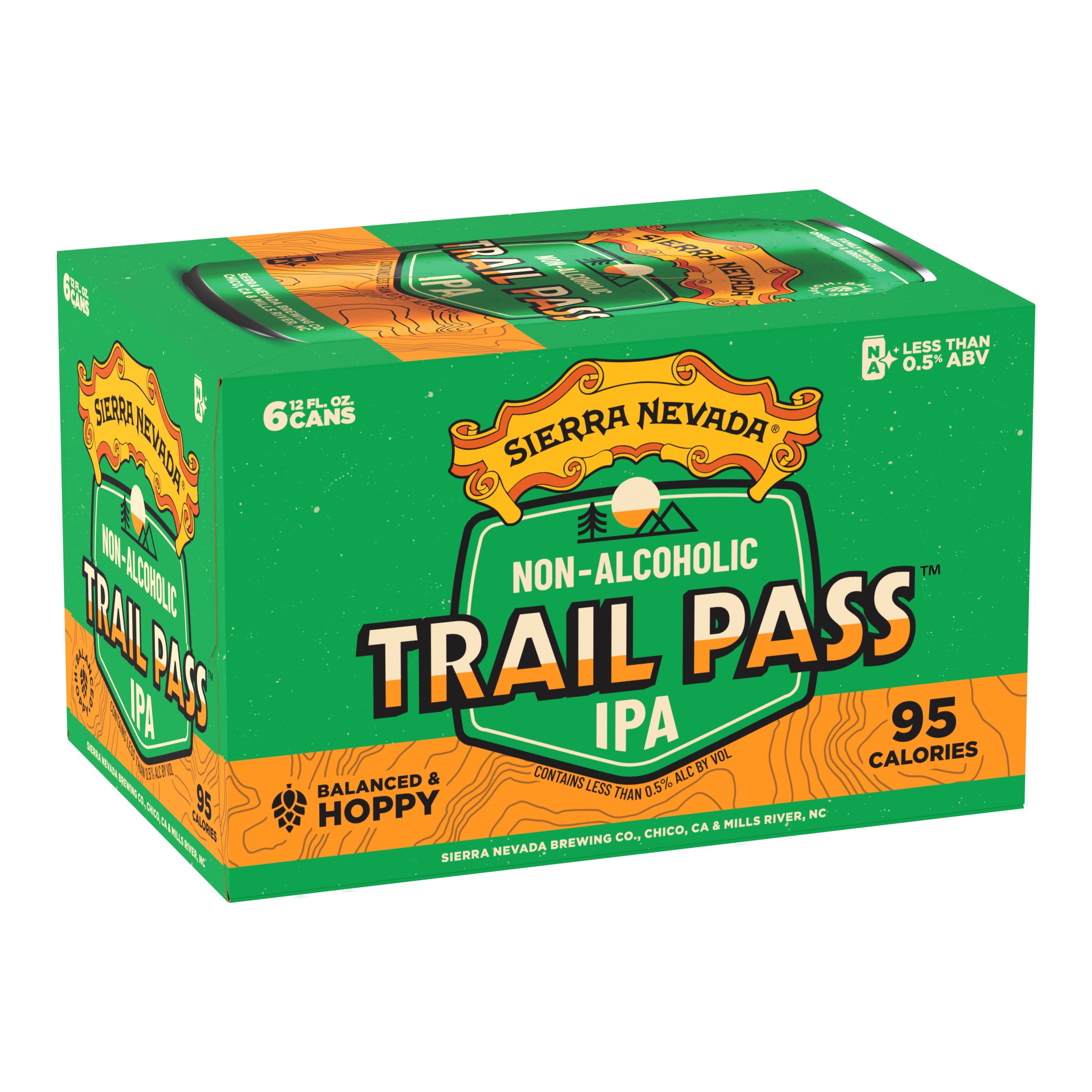 Sierra Nevada Non Alcoholic Trail Pass Non Alcoholic IPA Craft Beer 6 ...