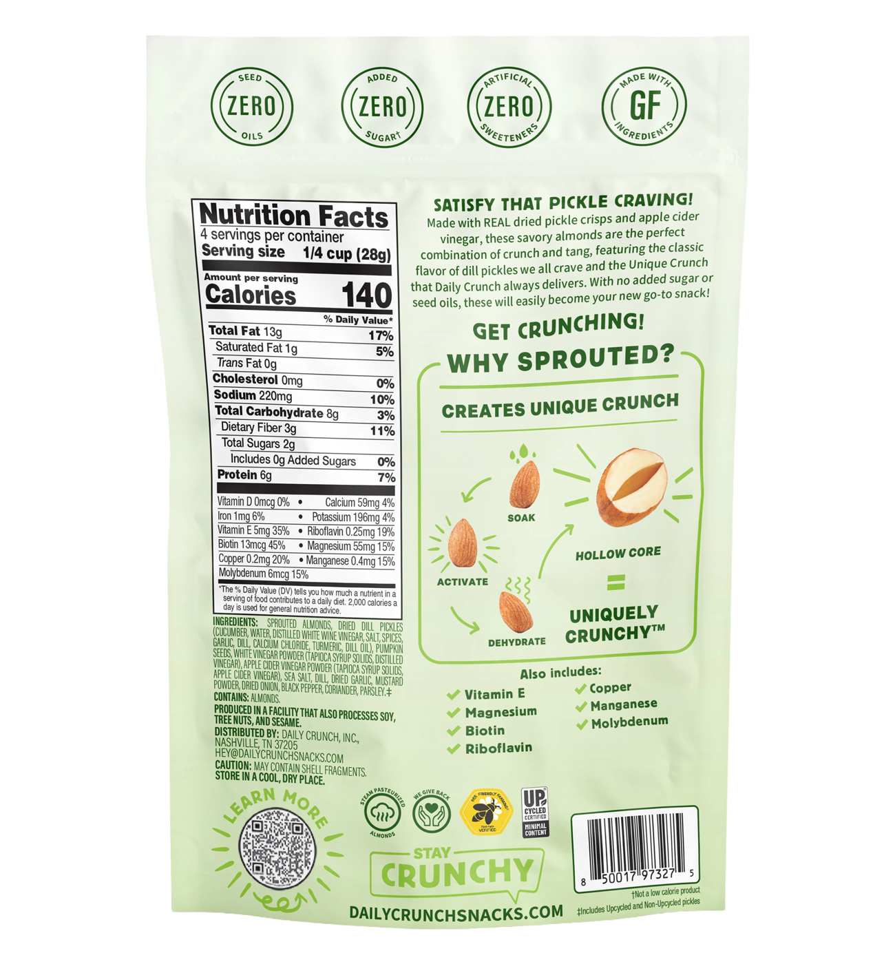 Daily Crunch Dill Pickle Sprouted Almonds & Pepitas - Shop Nuts & seeds ...