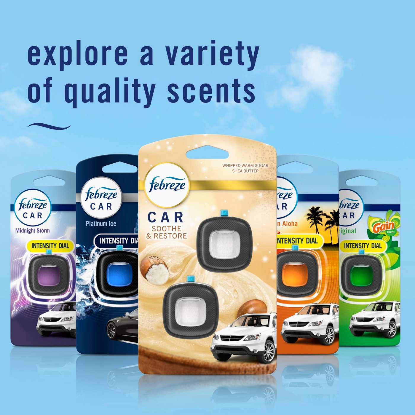 Febreze Car Air Freshener Odor-Fighting Automotive Vent Clip - Soothe ...