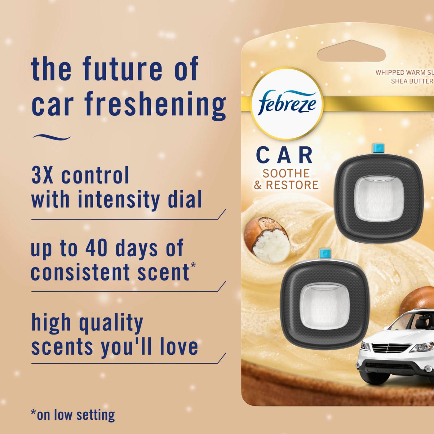 Febreze Car Air Freshener Odor-Fighting Automotive Vent Clip - Soothe ...