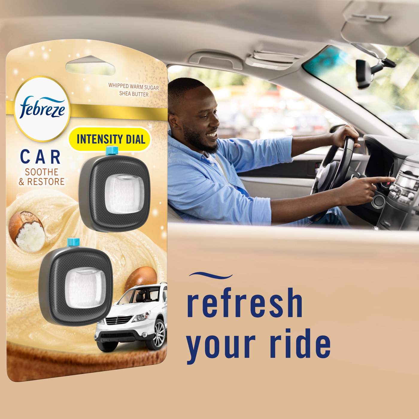 Febreze Car Air Freshener Odor-Fighting Automotive Vent Clip - Soothe ...