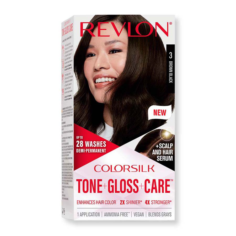 Revlon ColorSilk Demi-Permanent Hair Color - 3 Brown Black - Shop Hair ...