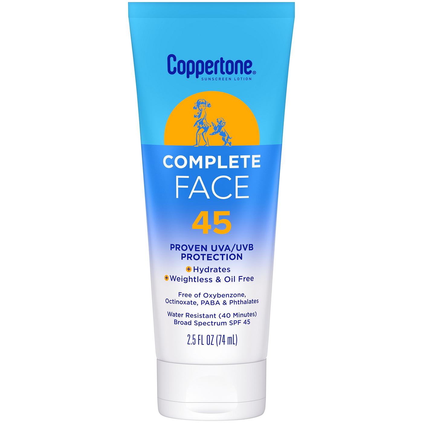Coppertone Complete Face Sunscreen SPF 45 - Shop Sunscreen & self ...