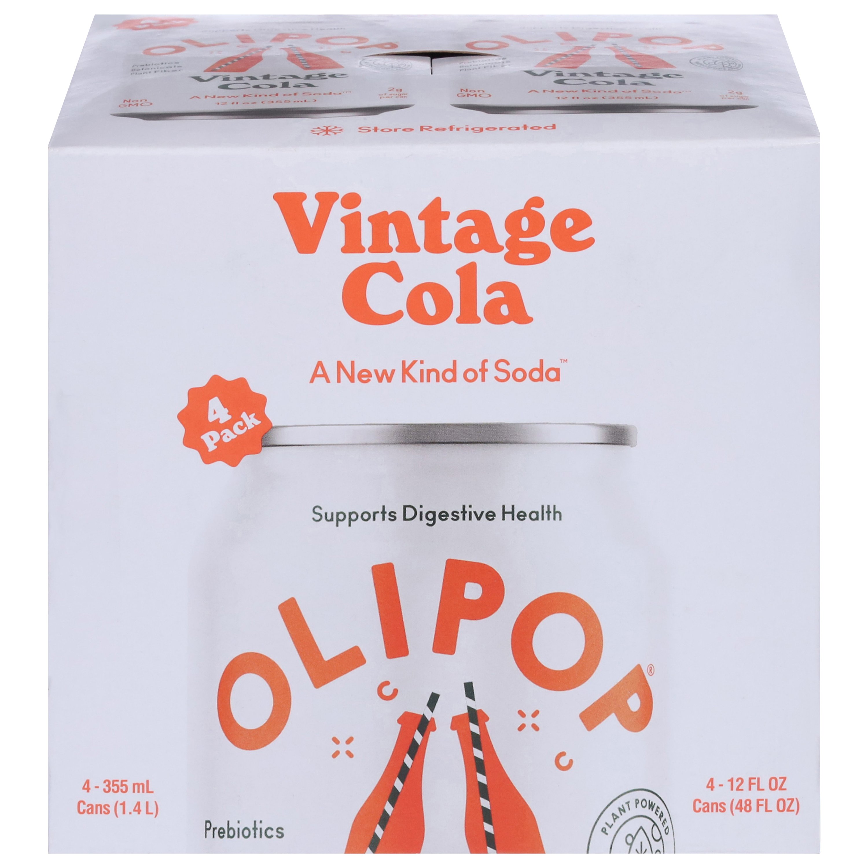 Olipop Prebiotic Soda 4 pk Cans - Vintage Cola - Shop Soda at H-E-B