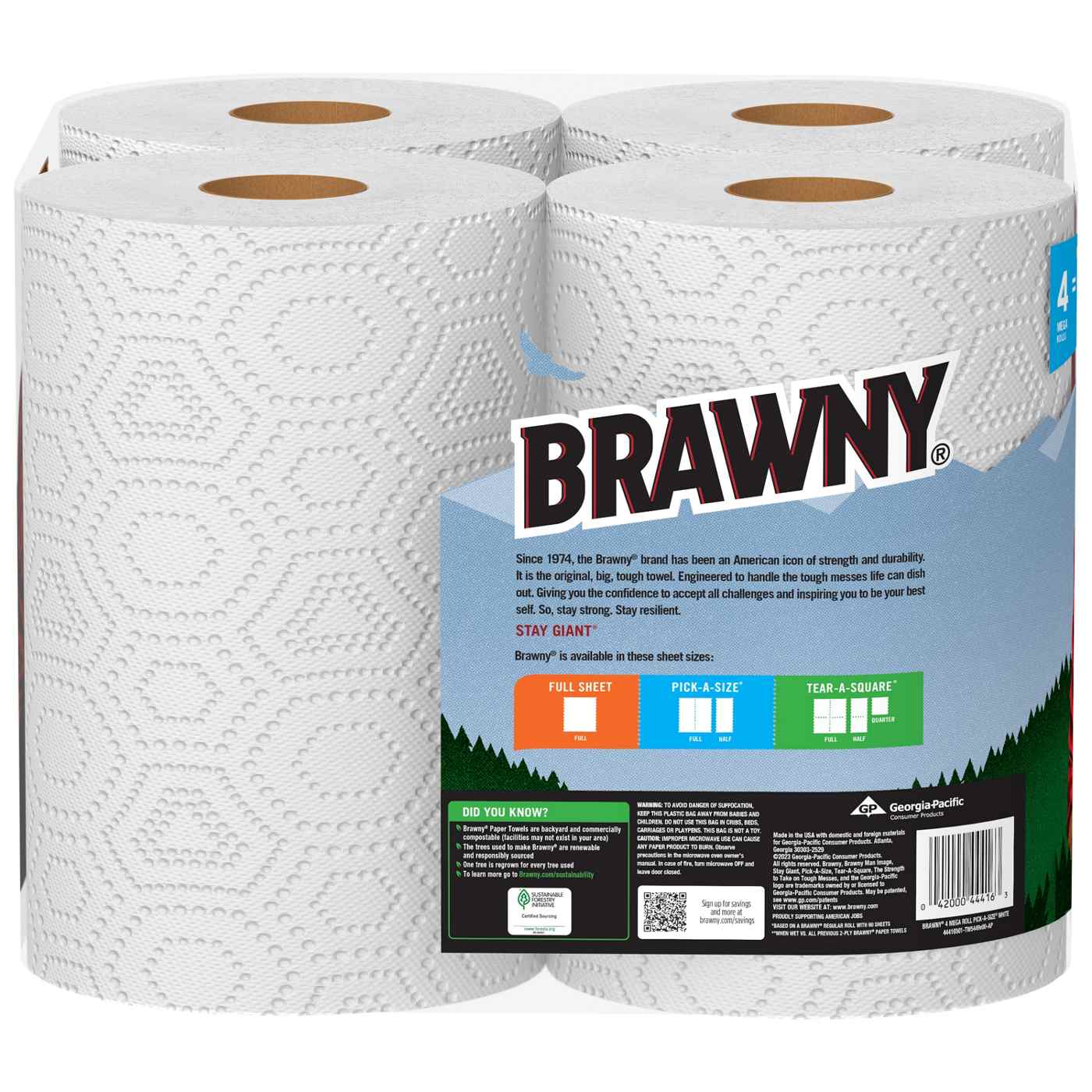 Brawny Pick-A-Size Mega Roll Paper Towels - Shop Paper towels at H-E-B
