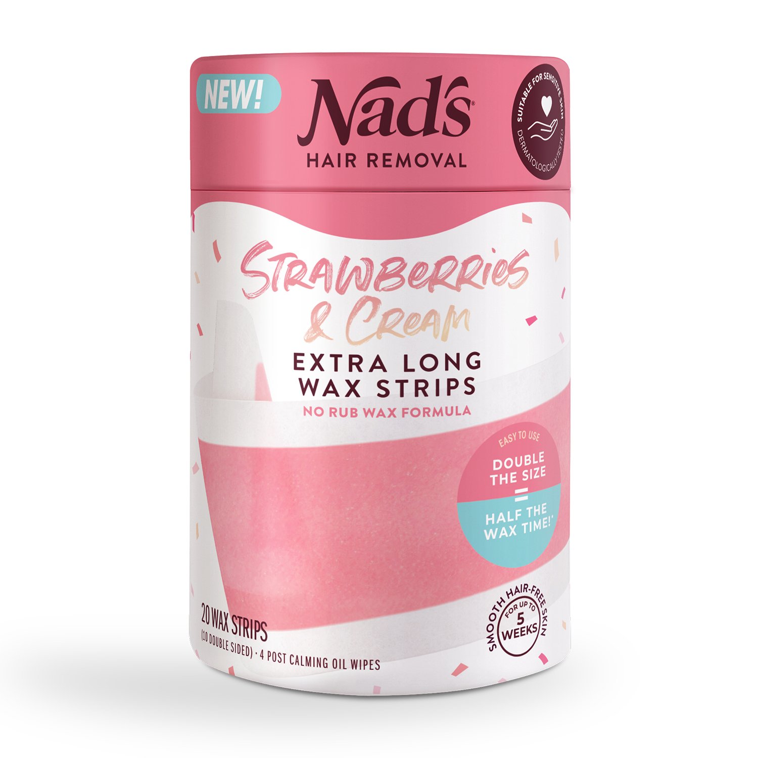 Nad's Strawberries & Cream Extra Long Wax Strips - Shop Depilatories ...