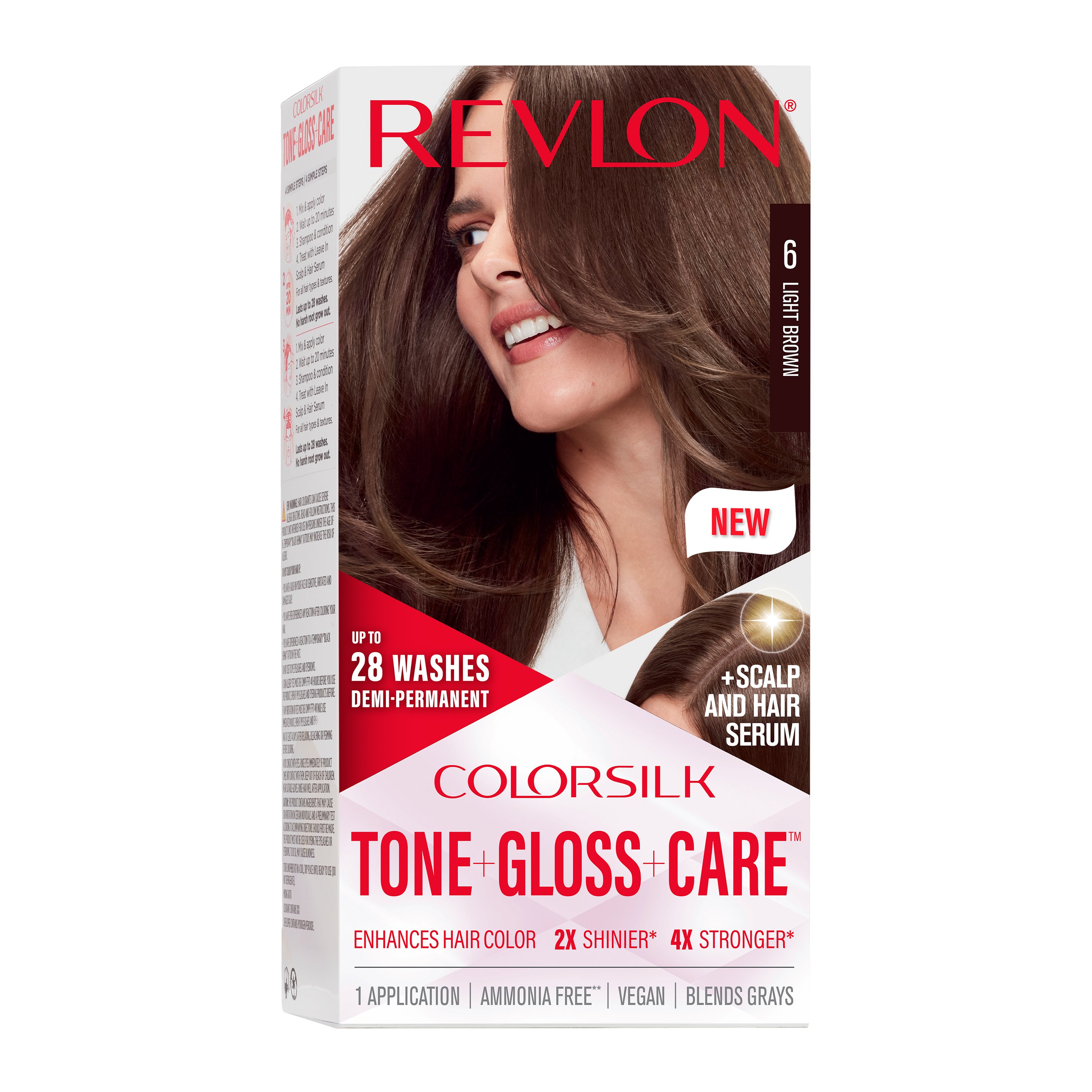 Revlon Colorsilk Tone + Gloss + Care Demi Permanent - Light Brown ...