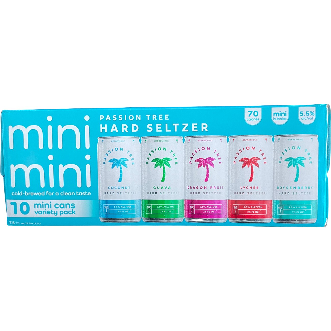 Passion Tree Hard Seltzer Variety Pack 10 pk Mini Cans - Shop Malt ...