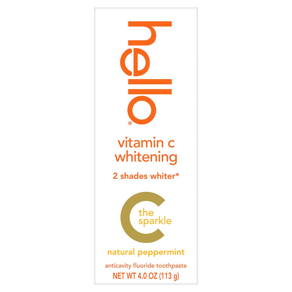 hello Vitamin C Whitening Fluoride Toothpaste - Natural Peppermint ...