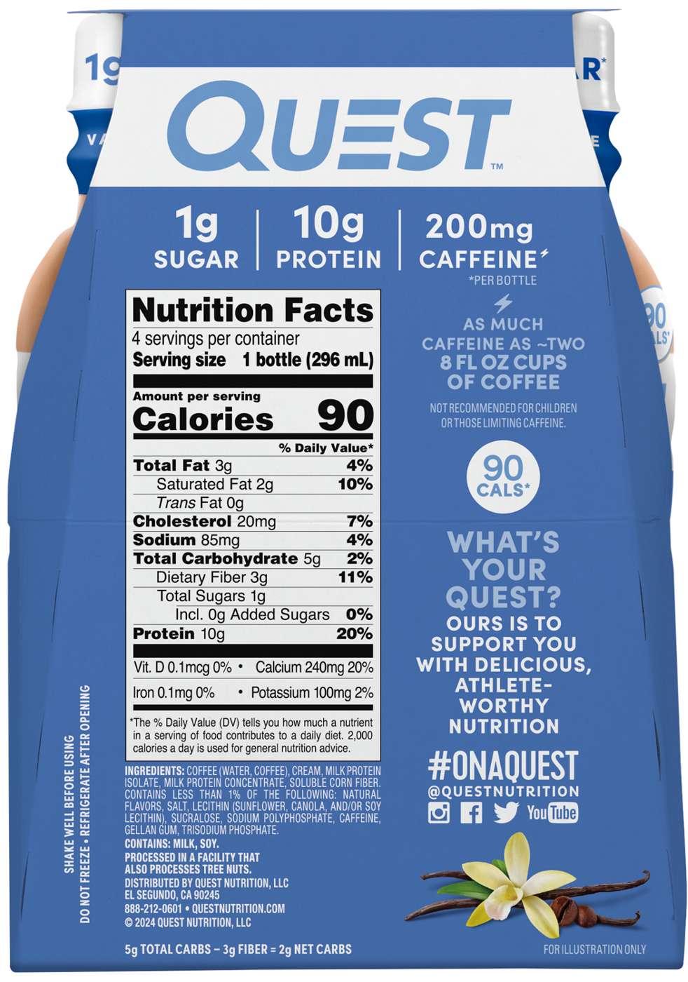 Quest Iced Coffee 4 pk Vanilla Latte - Shop Diet & Fitness at H-E-B