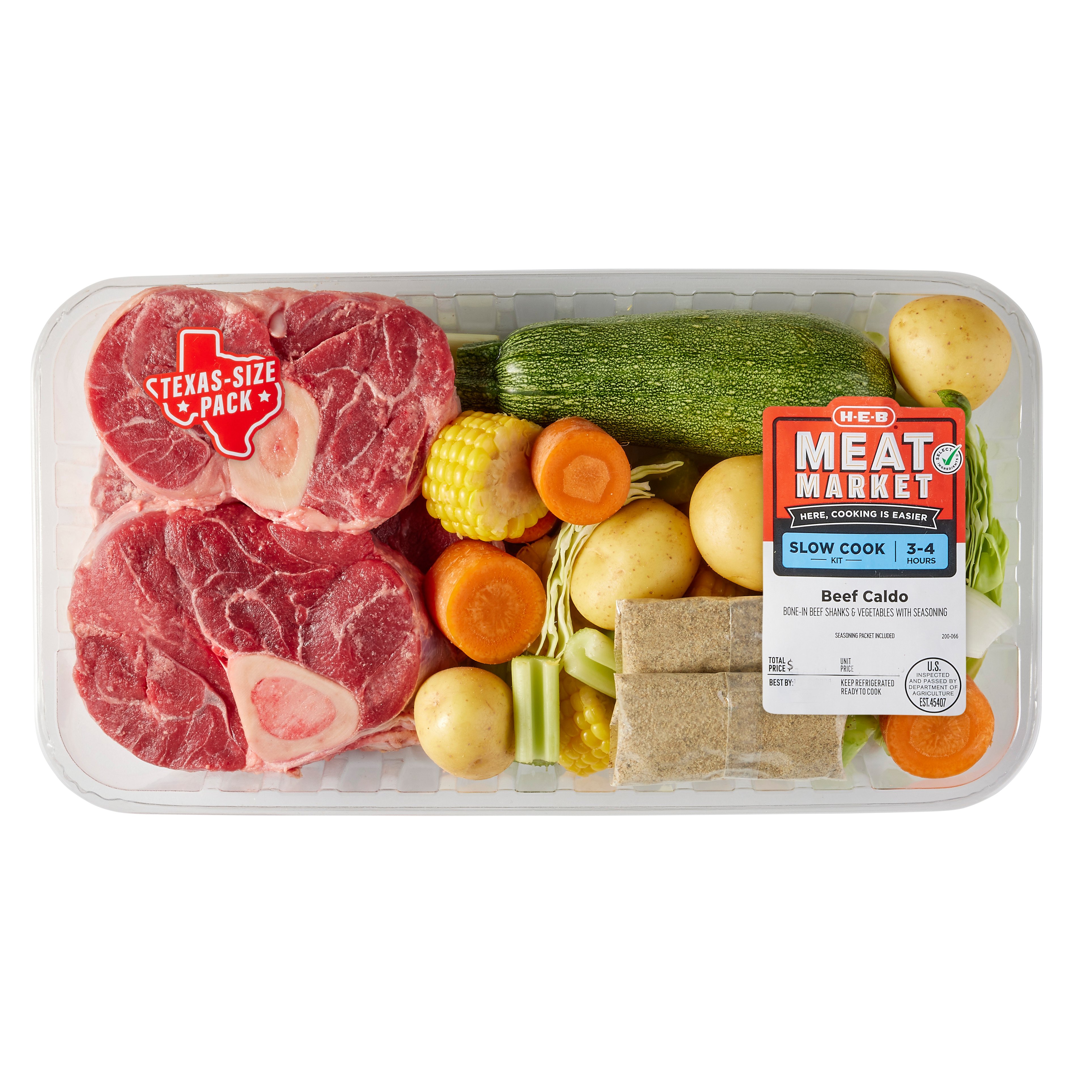 H-E-B Meat Market Caldo Soup Kit - Bone-In Beef Shank & Vegetables ...