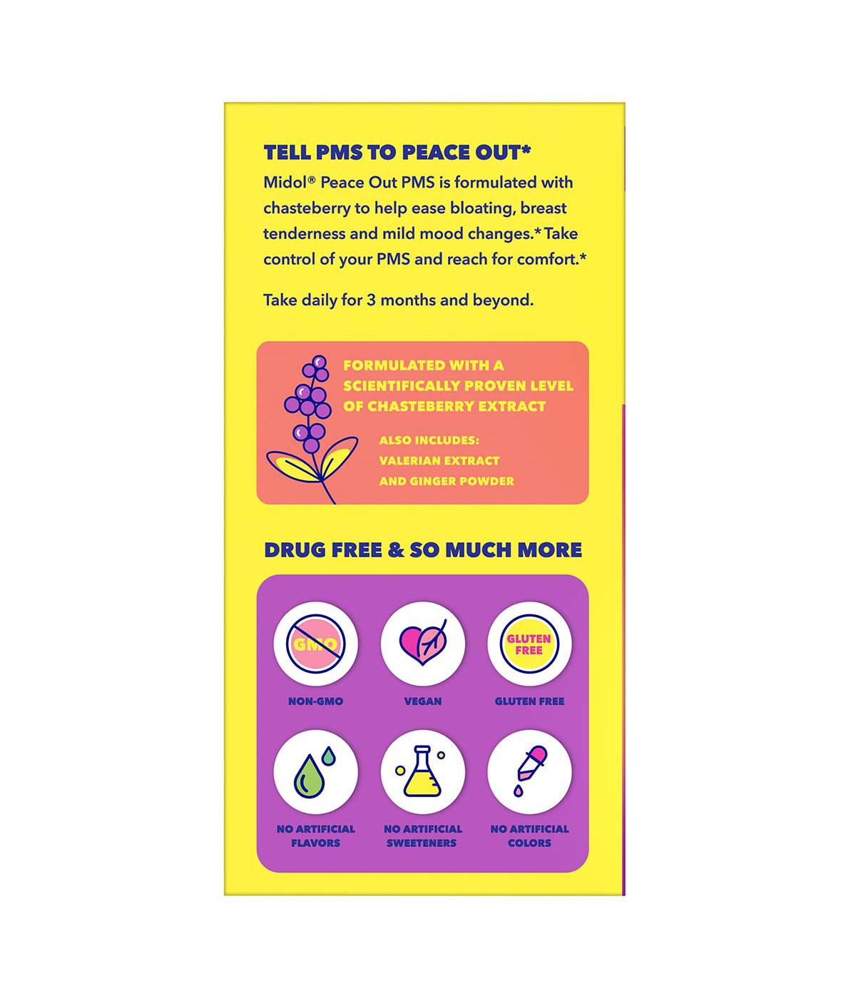 Midol Supplements Peace Out PMS Capsules - Shop Pads & liners at H-E-B