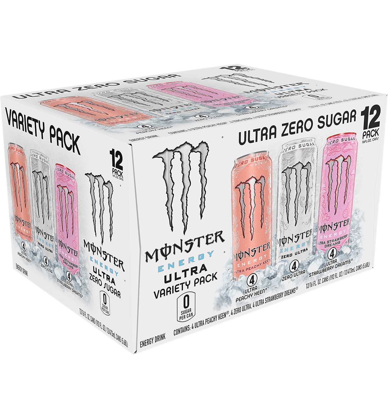 Monster Energy Ultra Zero Sugar Energy Drink Variety 12 pk Cans - Shop ...