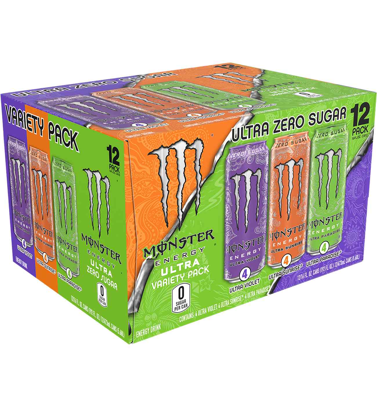 Monster Energy Ultra Zero Sugar Energy Drink Variety 12 pk Cans - Shop ...