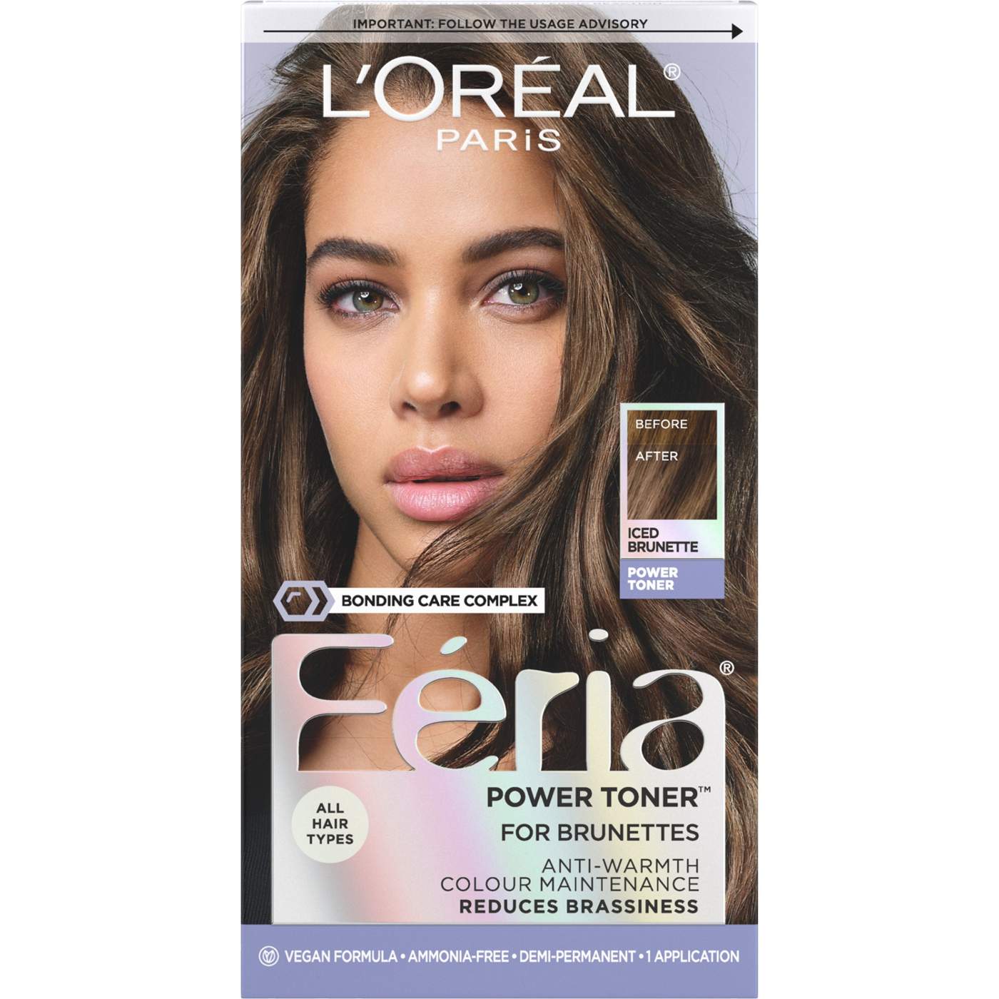 Loréal Paris Feria Power Toner For Brunettes Iced Brunette Shop Hair Color At H E B
