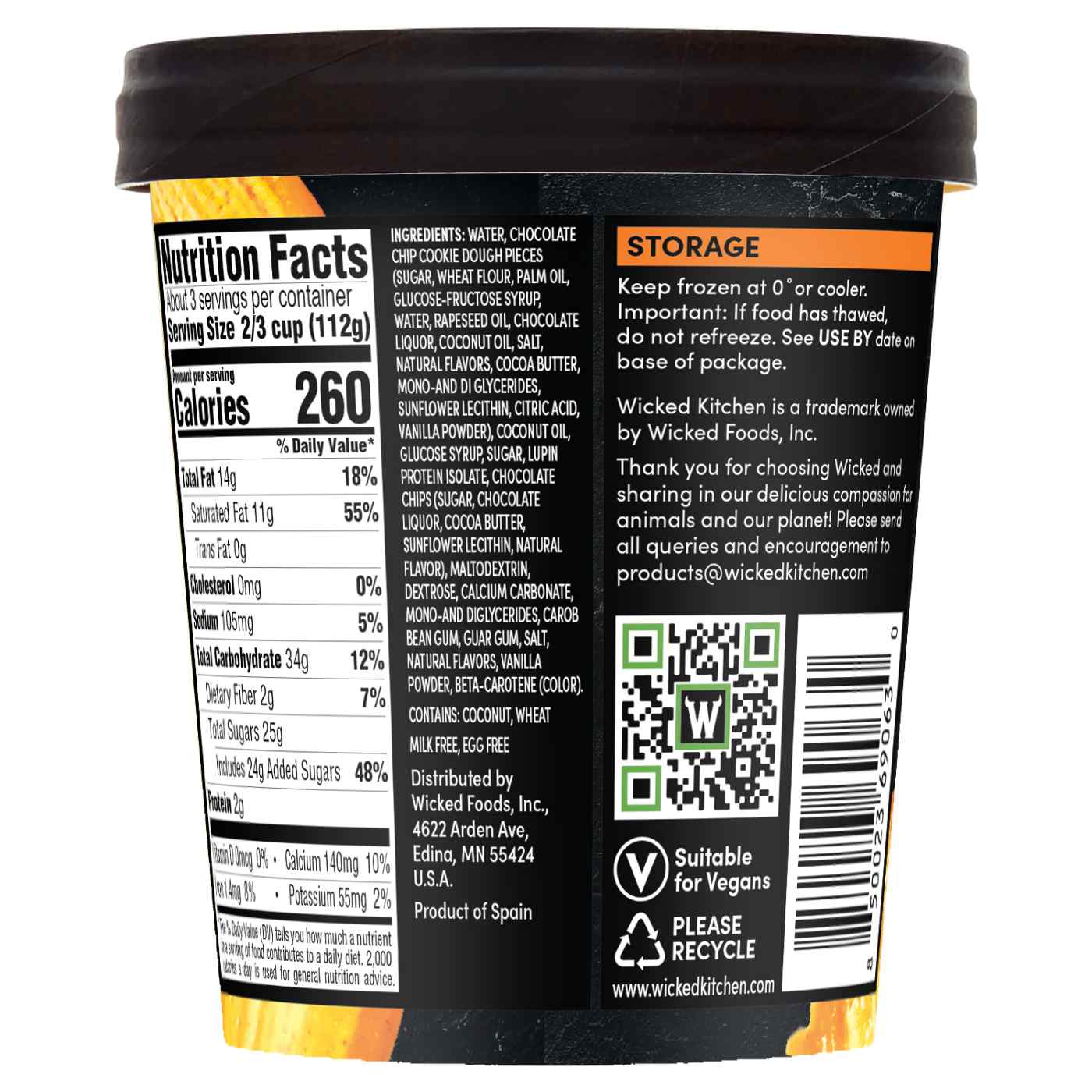 Wicked Kitchen Cookie Dough Plant-Based Frozen Dessert - Shop Ice cream ...