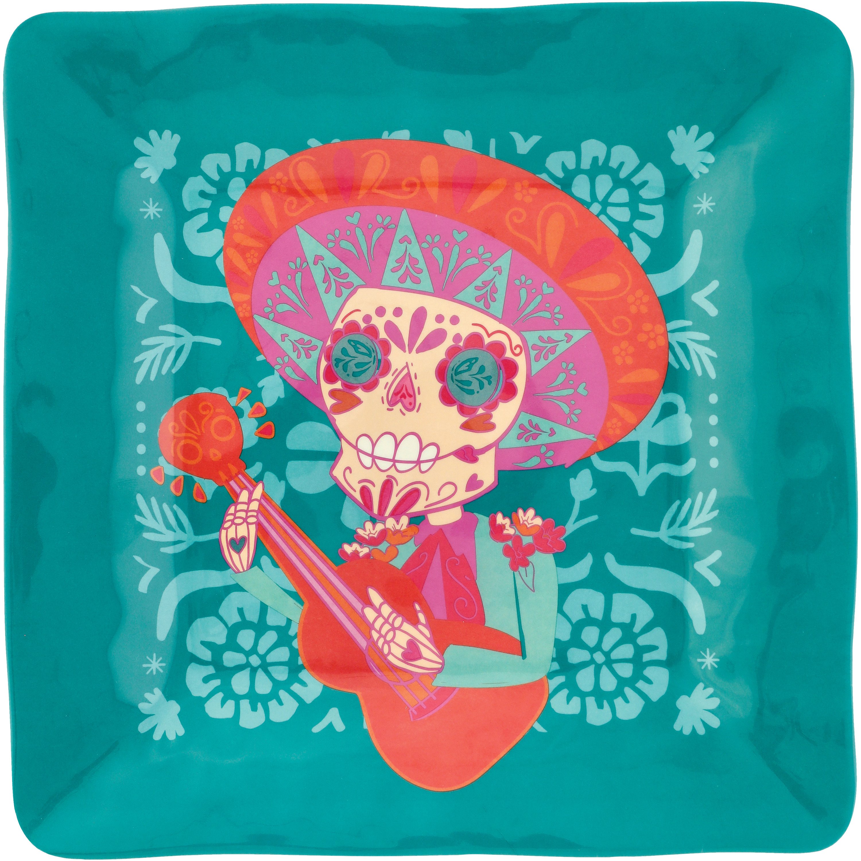 Destination Holiday Dia de los Muertos Mariachi Square Plate ...