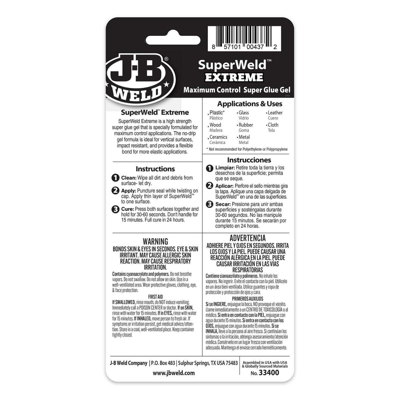 J-B Weld SuperWeld Extreme Maximum Control Super Glue Gel - Shop ...