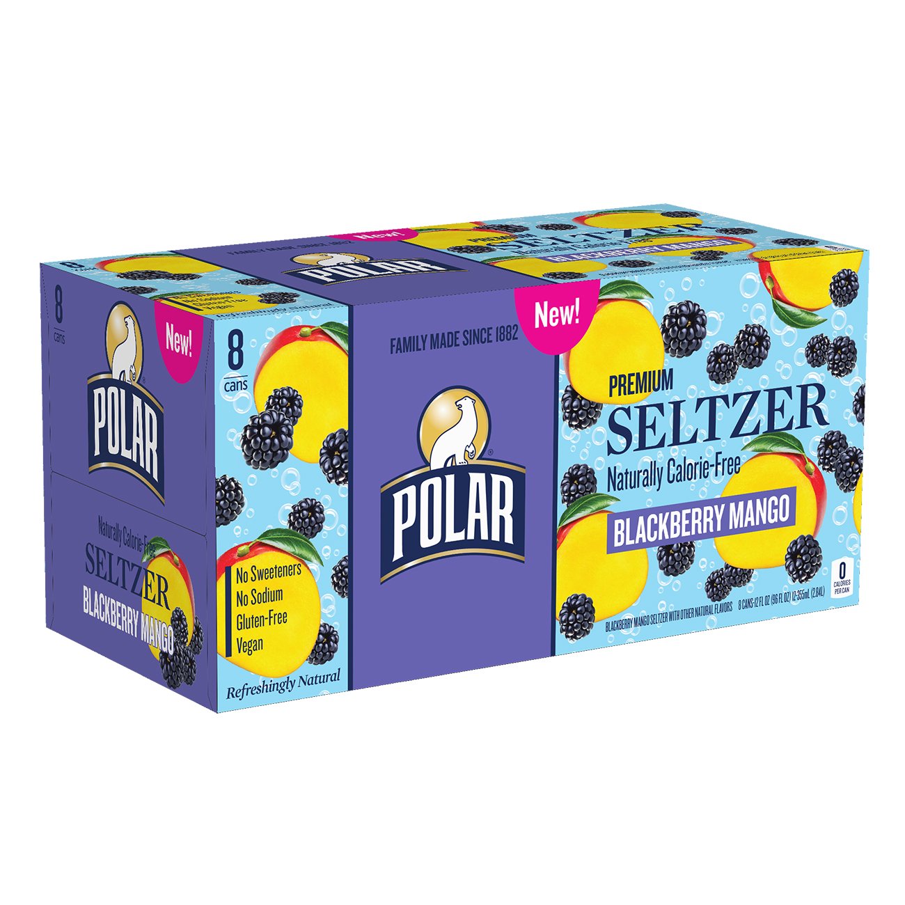 Polar Seltzer Water Blackberry Mango 8 pk Cans - Shop Water at H-E-B