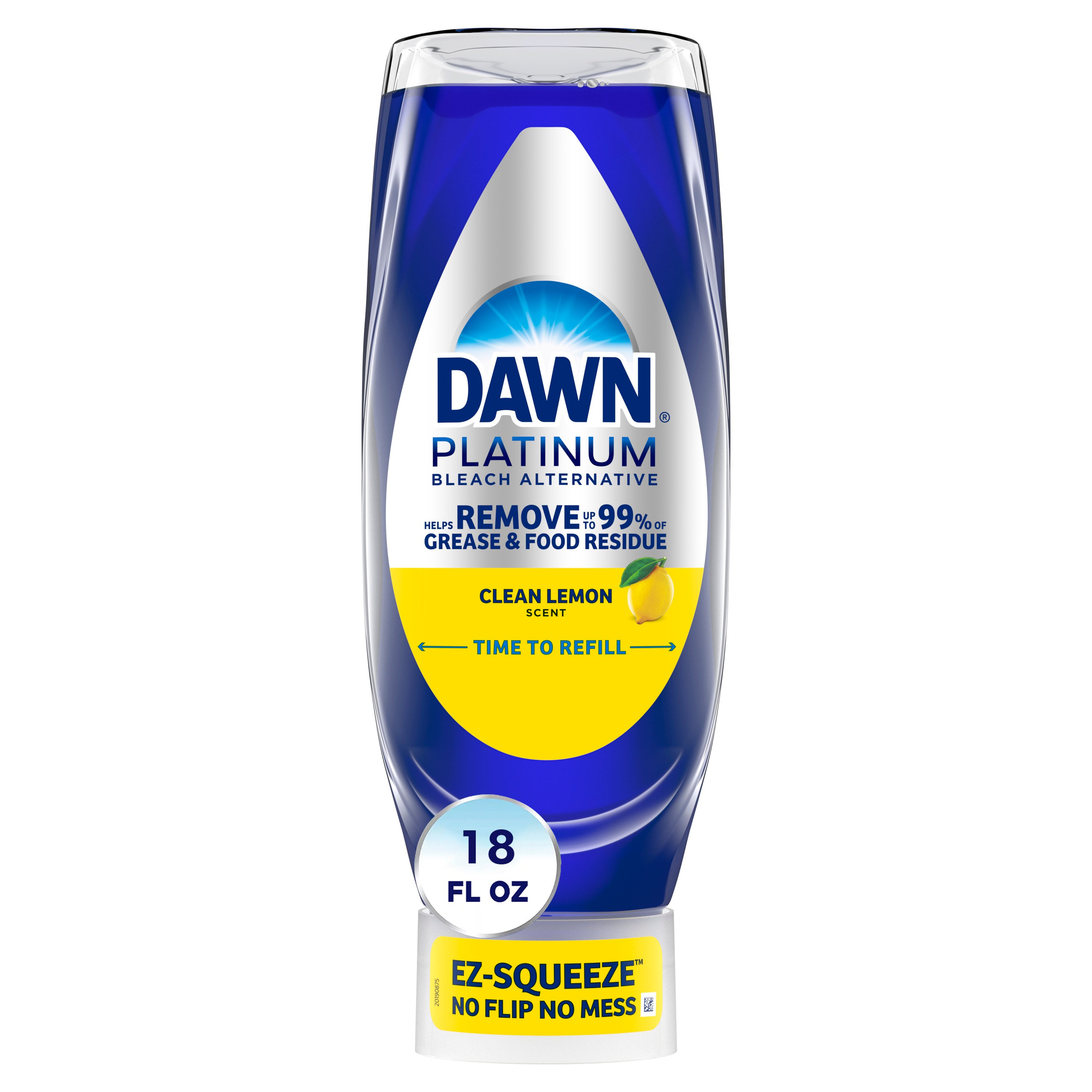 Dawn Platinum Bleach Alternative EZ Squeeze Liquid Dish Soap Clean Lemon