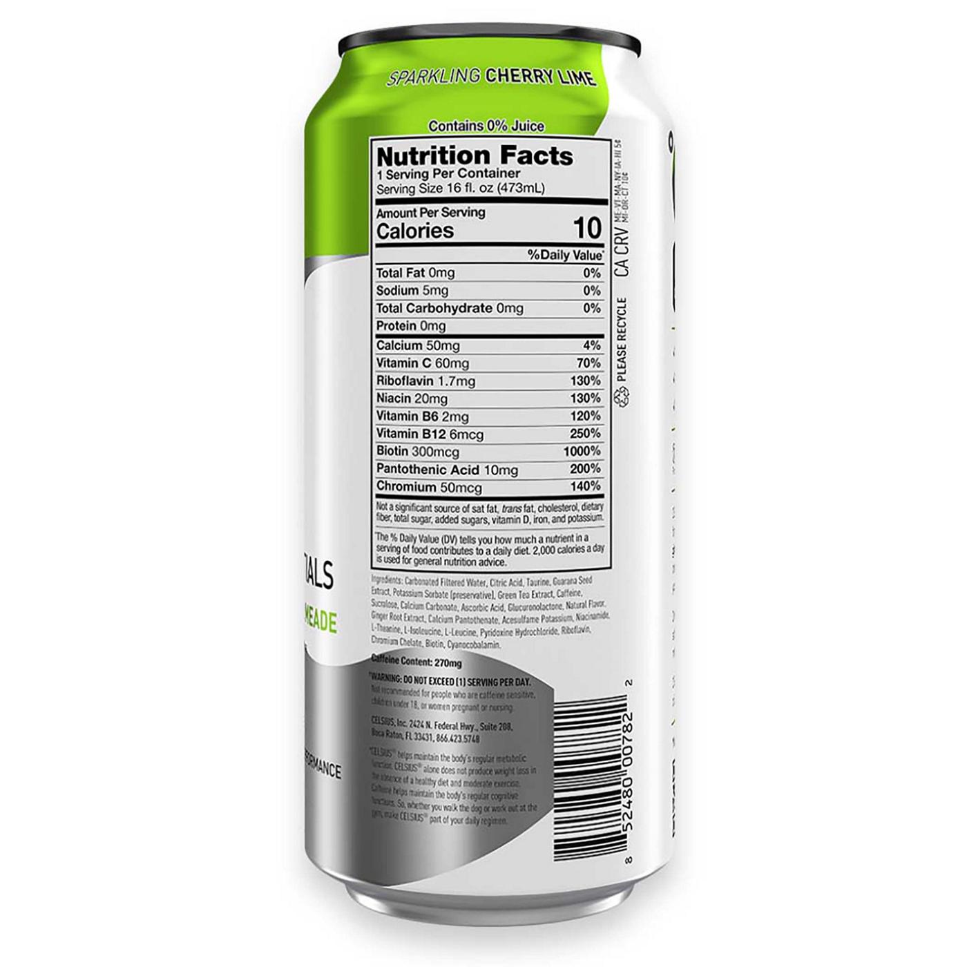 Celsius Essentials Zero Sugar Energy Drink - Cherry Limeade - Shop ...