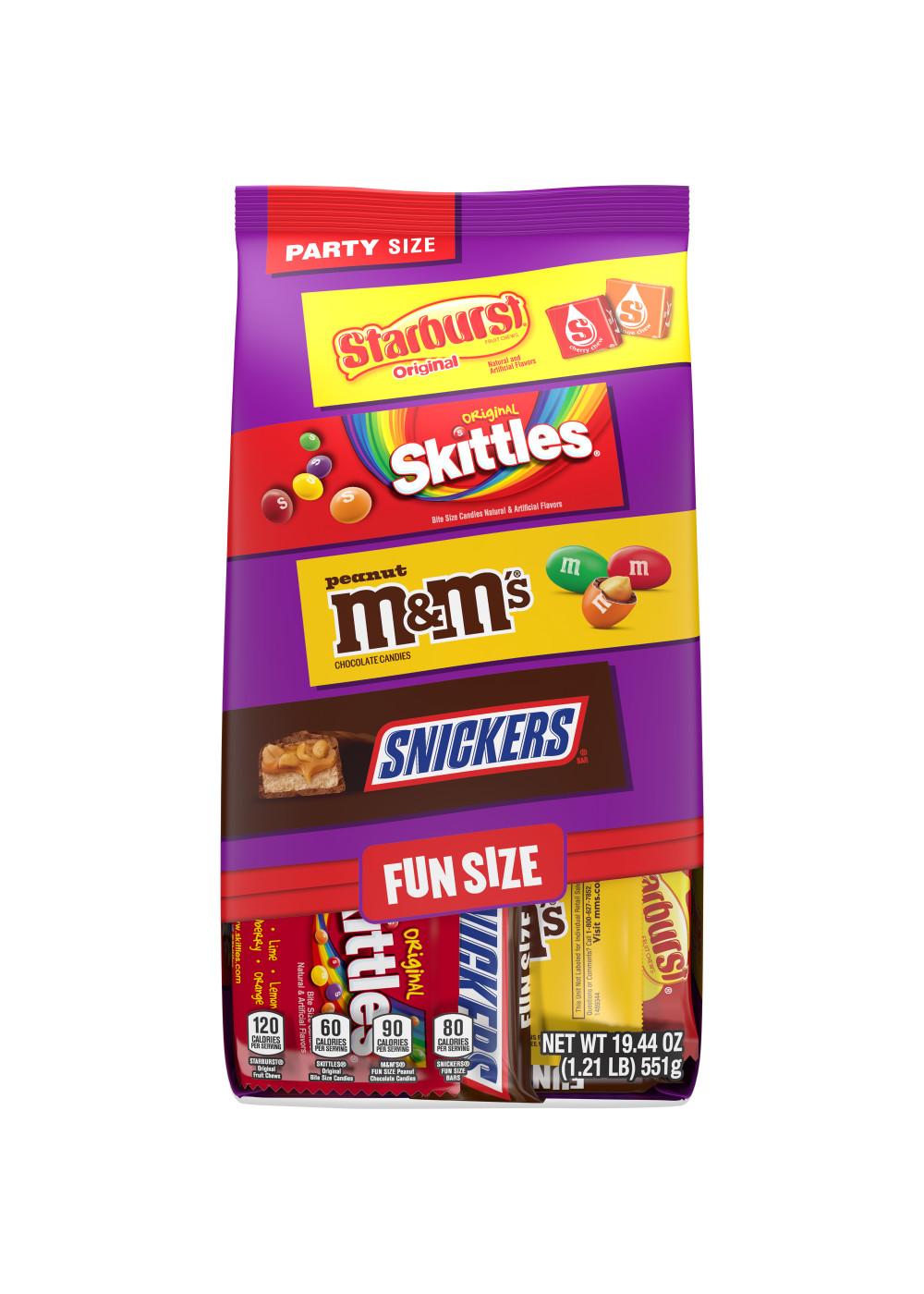M&M'S, Snickers, Skittles, & Starburst Assorted Fun Size Candy - Party ...