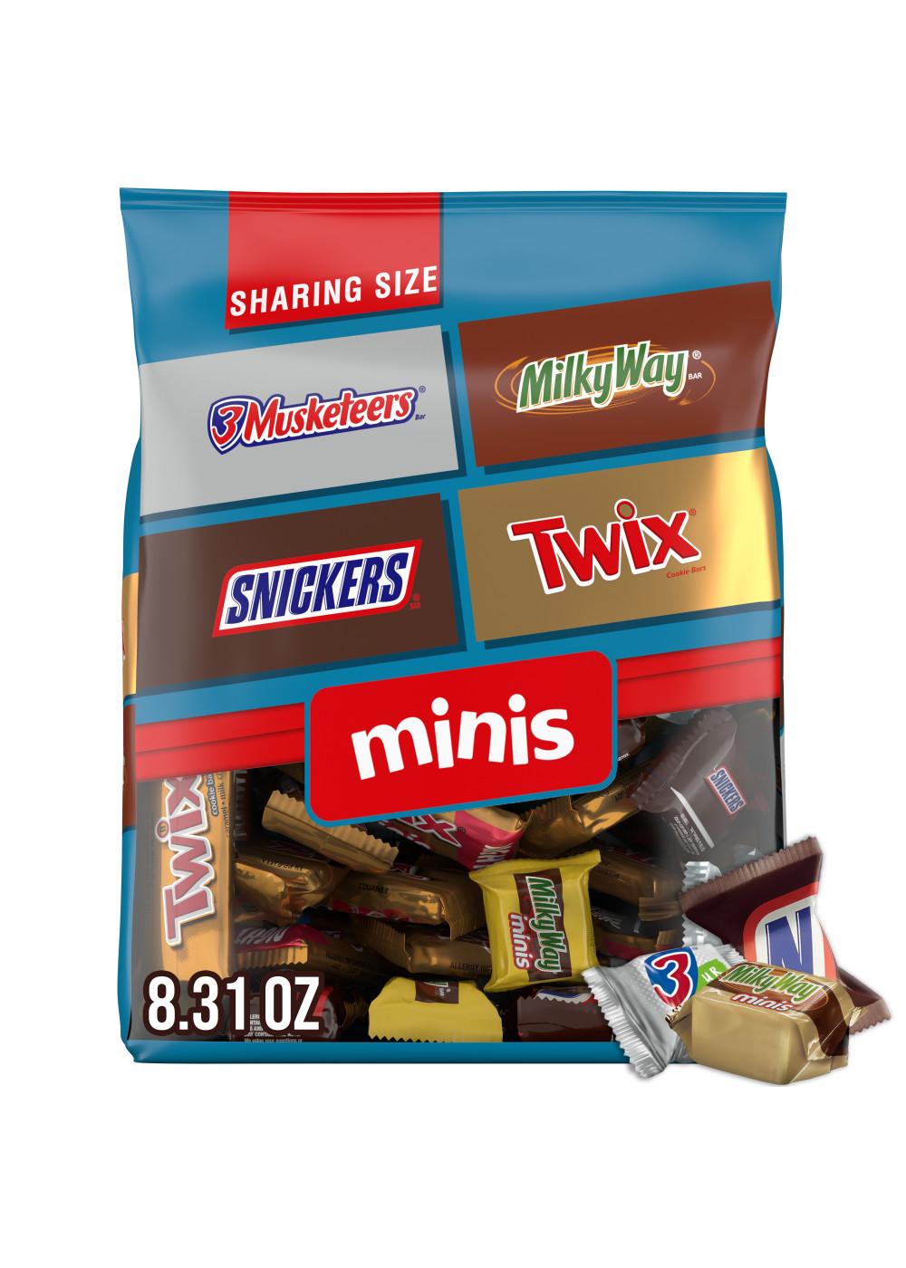 Snickers, Twix, Milky Way, & 3 Musketeers Assorted Minis Chocolate ...