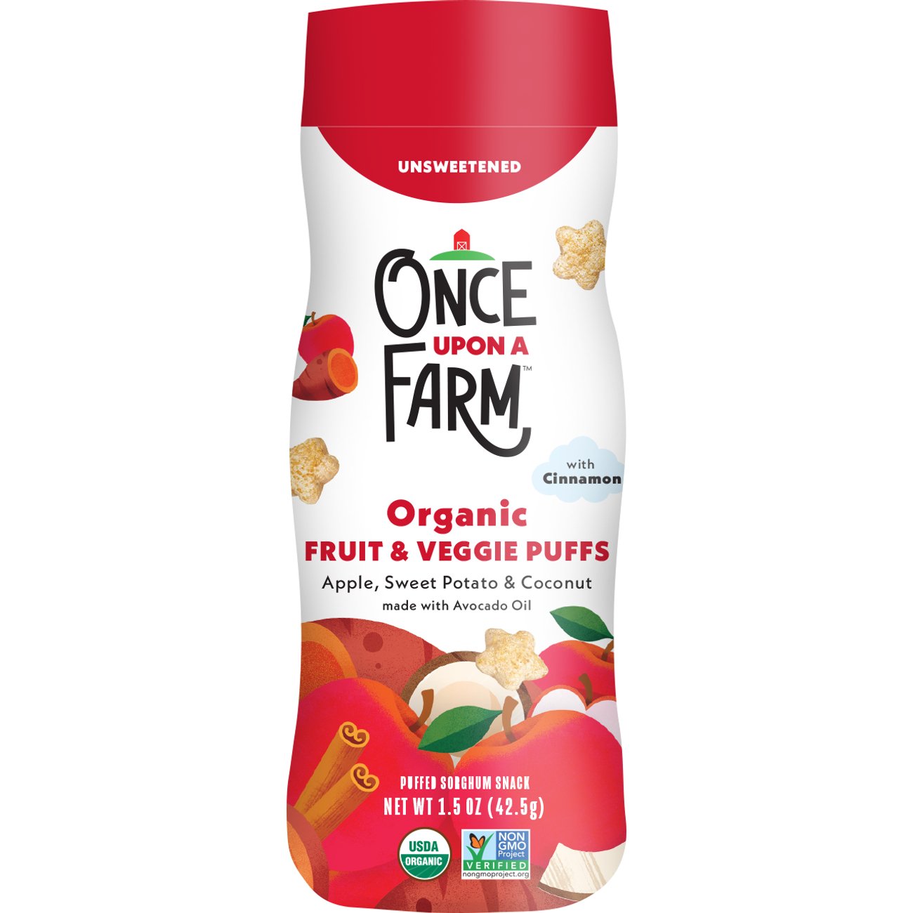 Once Upon a Farm Organic Fruit & Veggie Puffs - Apple, Sweet Potato ...